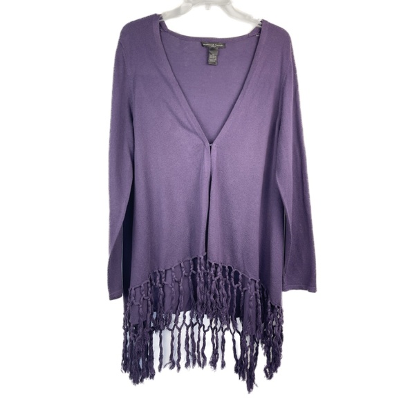 Maria Luna | Sweaters | Purple Hook Front Long Sleeve Cotton Blend ...